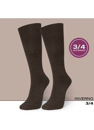 Meia 3/4 Selene Feminina Lã Inverno 7001.001 Marrom - pittol